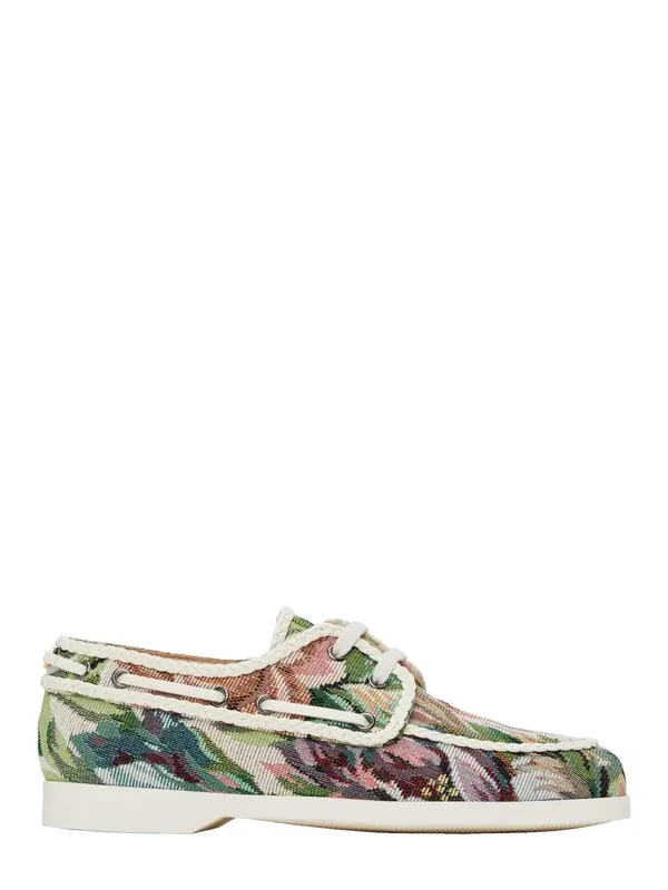 Valentino Garavani Floral Jacquard Slip-on Sneakers - White