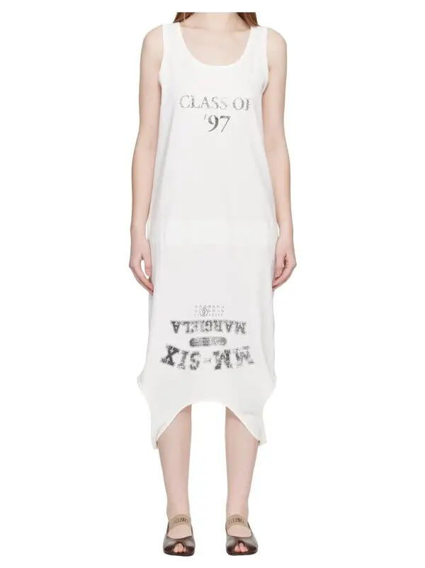 MAISON MARGIELA Graphic Printed Mini Dress - Off White