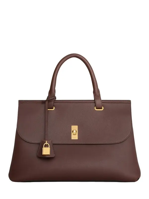 Celine Medium Aucourt 16 Soft Grained Calfskin Satchel - Pecan