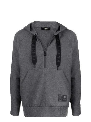 Fendi Grey Jersey Sweatshirt - Black