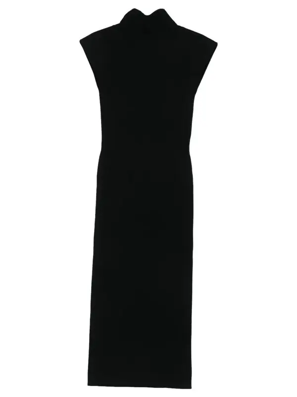 Alberta Ferretti Open Back High Neck Maxi Dress - Black