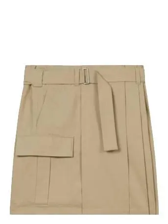 Kenzo Cargo Knee Skirt In Cotton Ripstop - Light Brown