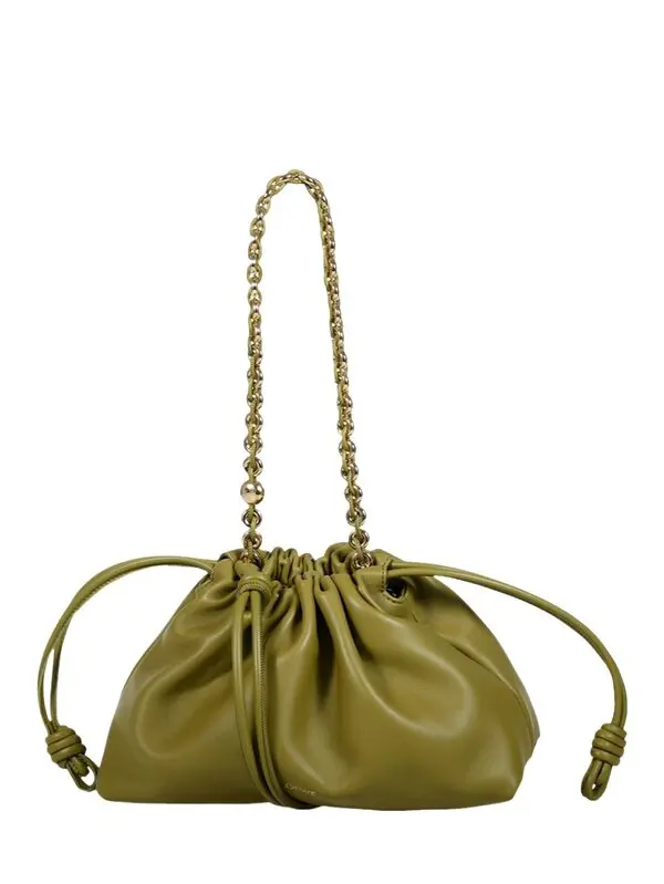 Loewe Medium Flamenco Drawstring Shoulder Bag With Chain - Green