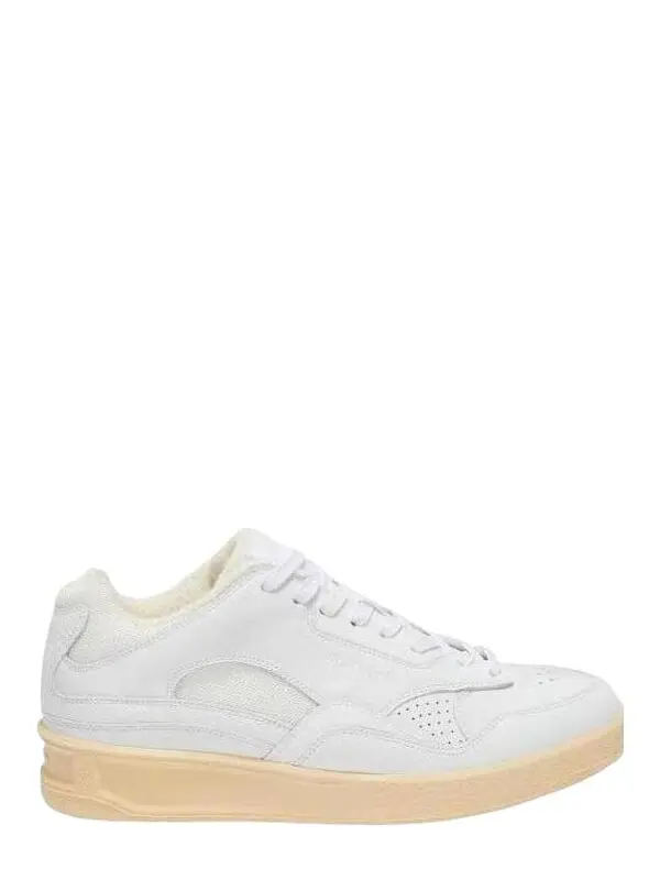 JIL SANDER Round Toe Lace-up Sneakers - White