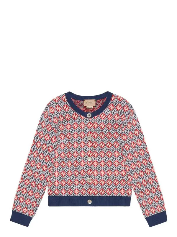 Gucci G Rhombus Cotton Jacquard Cardigan - Multicolor