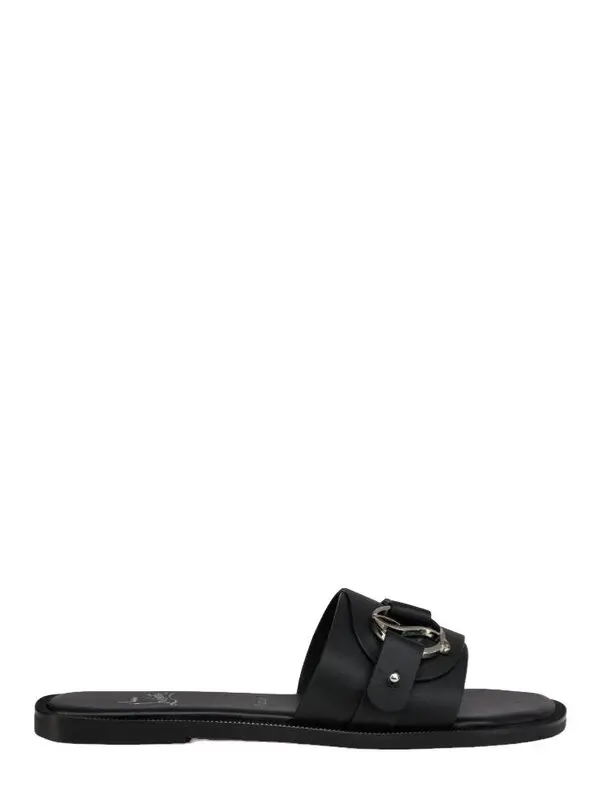 CHRISTIAN LOUBOUTIN Her In Roma Buckle Strap Mules - Black