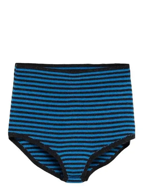Paloma Wool Striped Ribbed Mini Shorts - Blue