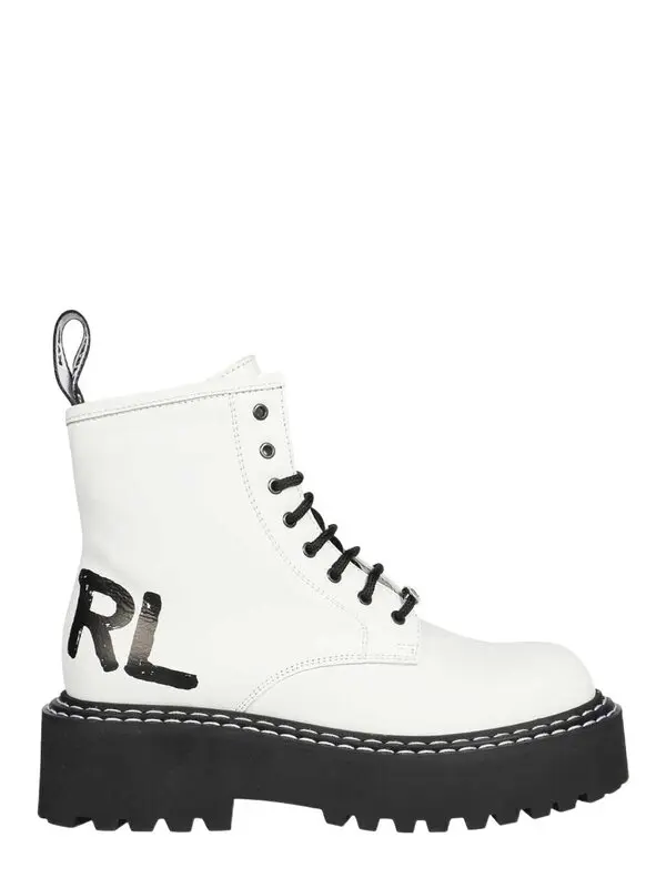 Karl Lagerfeld Patrol Ii Lace-up Boots - White