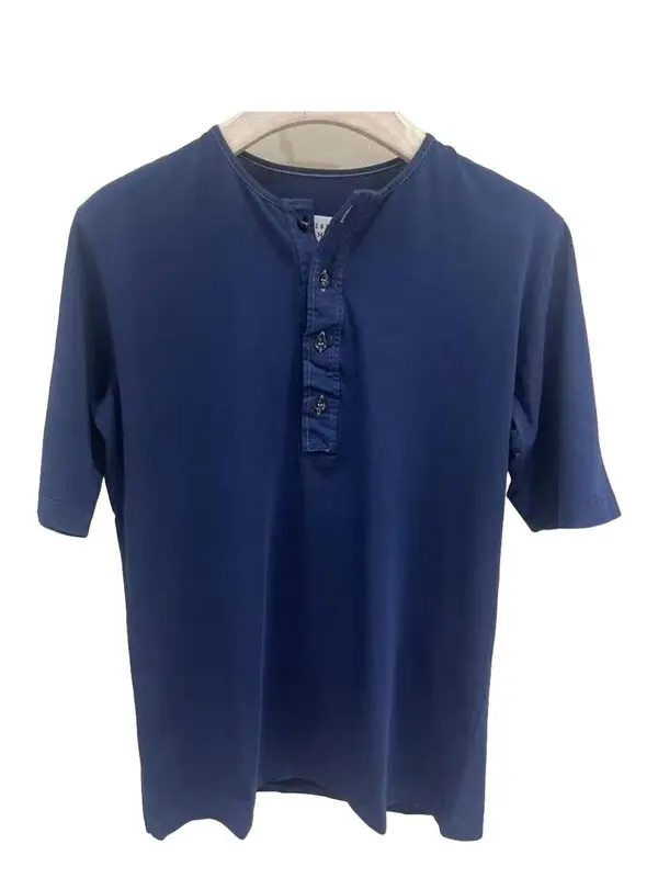 MAISON MARGIELA Short Sleeve Button T-shirt - Blue