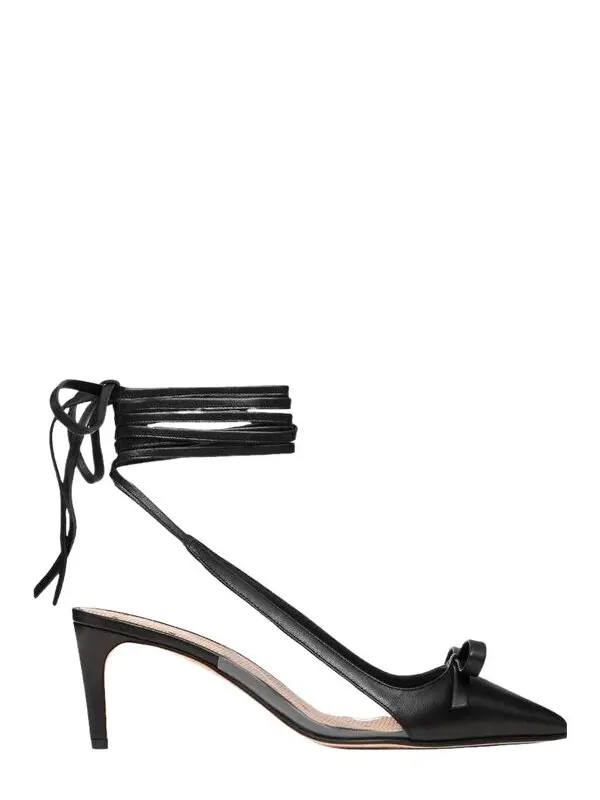 Red Valentino Pointed Toe Bow Detail Pumps - Black