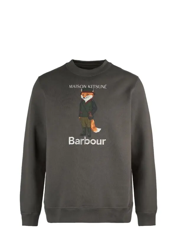 Barbour X Maison Kitsuné Fox Cotton Sweatshirt - Black