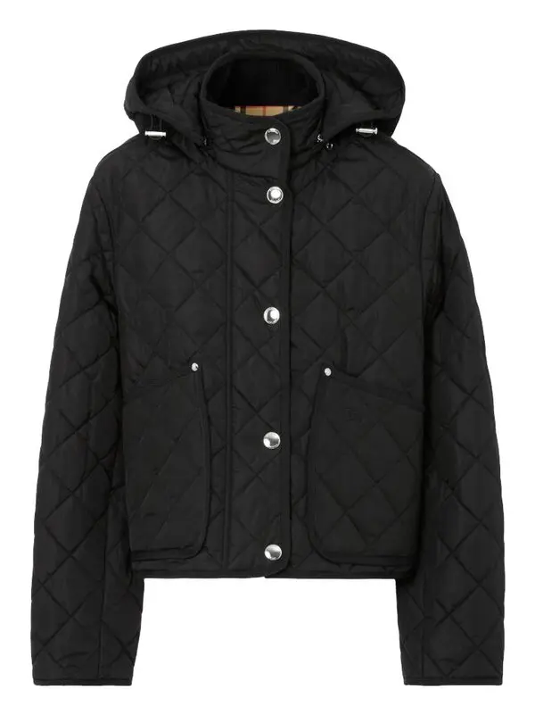 Burberry Quilted Hooded Jacket - Black