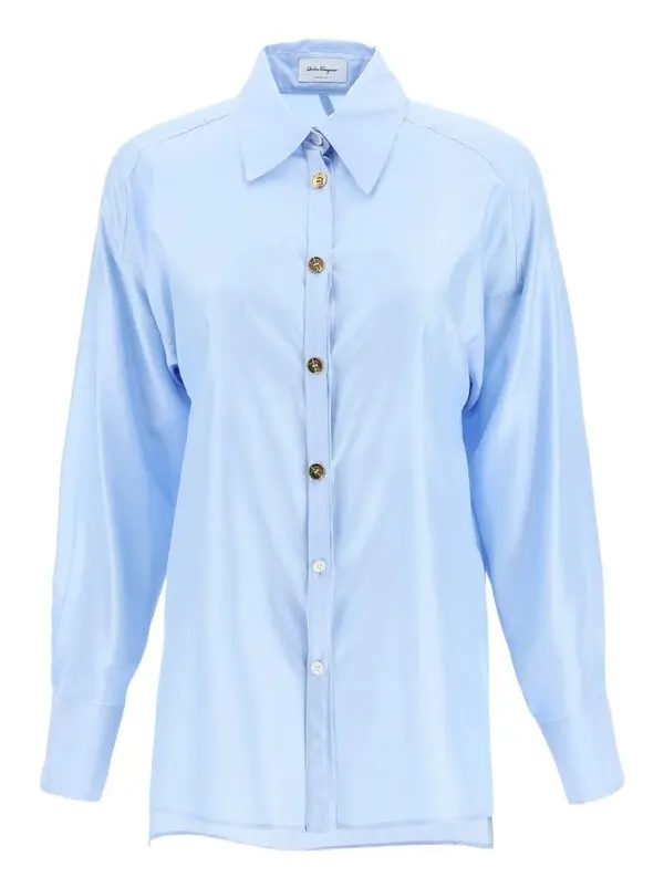 FERRAGAMO Long Sleeve Shirt - Blue
