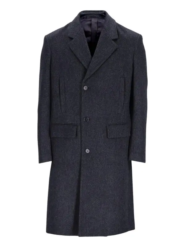 Prada Single Breasted Long Coat - Slate Grey