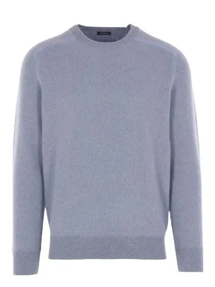 Zegna Ribbed Crewneck Jumper - Purple