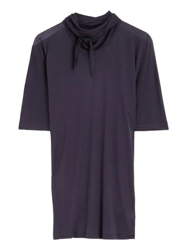 LEMAIRE Short Sleeved Scarf Detailed Blouse - Black