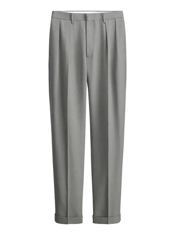 Dior Pleated Tapered Virgin Wool Twill Pants - Grey
