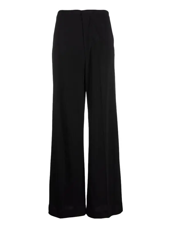 MAISON MARGIELA Pressed-crease Wide Leg Trousers - Black