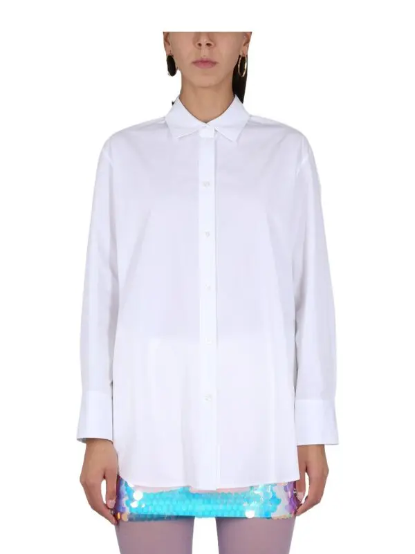 Nina Ricci Poplin Crinkle Buttoned Shirt - White