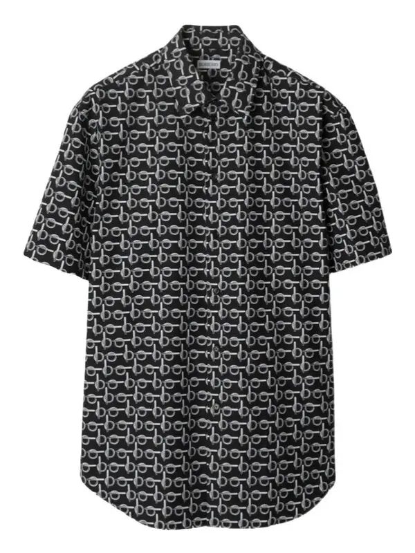 Burberry B-line Printed Short-sleeved Shirt - Black