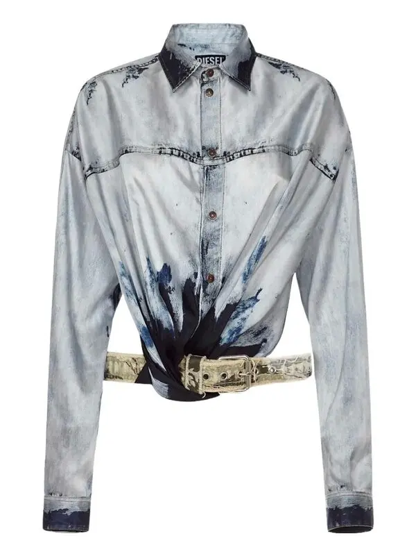 DIESEL® Camouflage Belt Shirt - Gray
