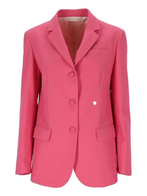 Palm Angels Miami Palm Tree Detailed Blazer - Red
