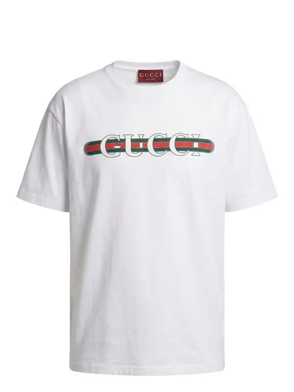 Gucci Logo Printed Crewneck T-shirt - White