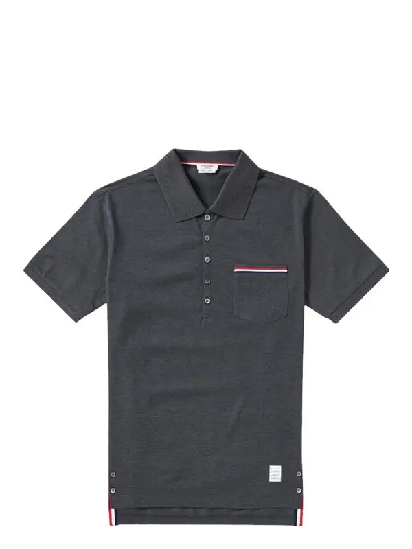 Thom Browne Rwb Short-sleeved Polo Shirt - Dark Grey