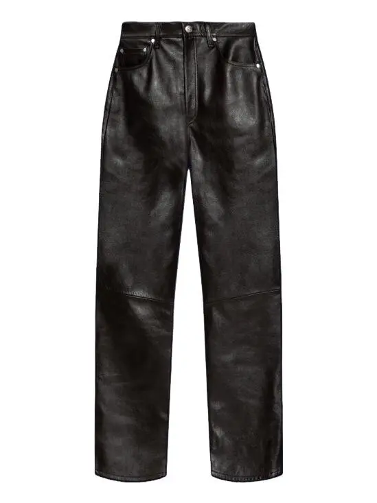 RAG  BONE Rag & Bone Belted Leather Trousers - Black
