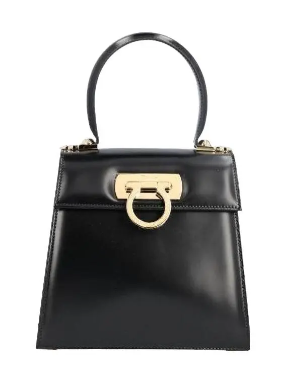 FERRAGAMO Logo Handbag - Black