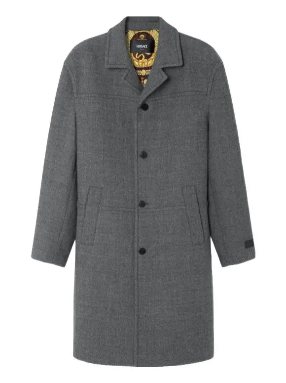 Versace Single-breasted Coat - Gray