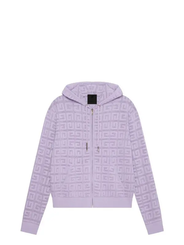 Givenchy 4g Monogram Lace Zip-up Hoodie - Lavender