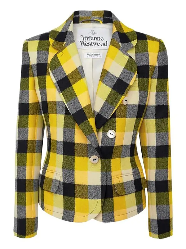 VIVIENNE WESTWOOD Checked Double-breasted Jacket - Yellow