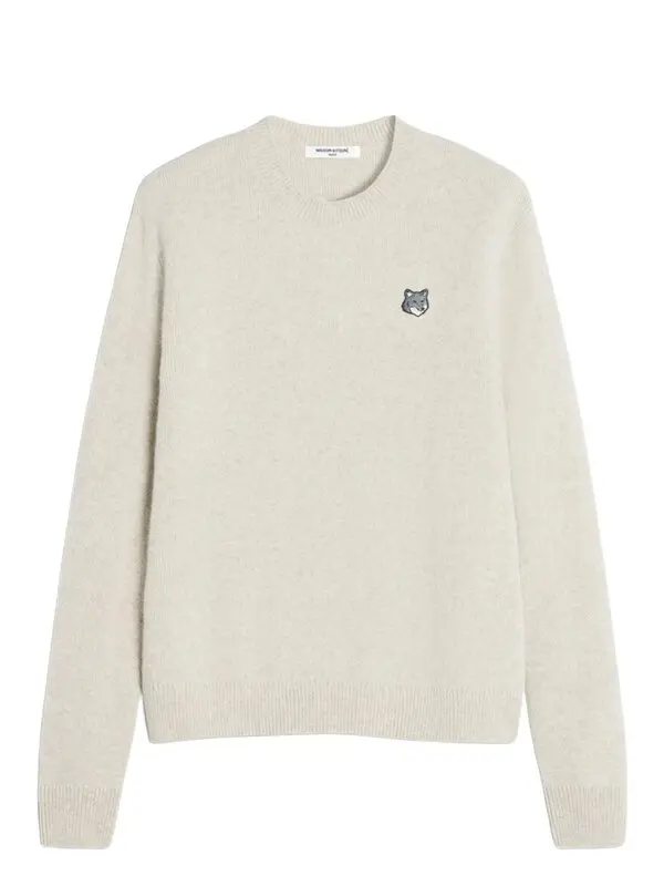 Maison Kitsuné Fox Head Crew Neck Jumper - Tan