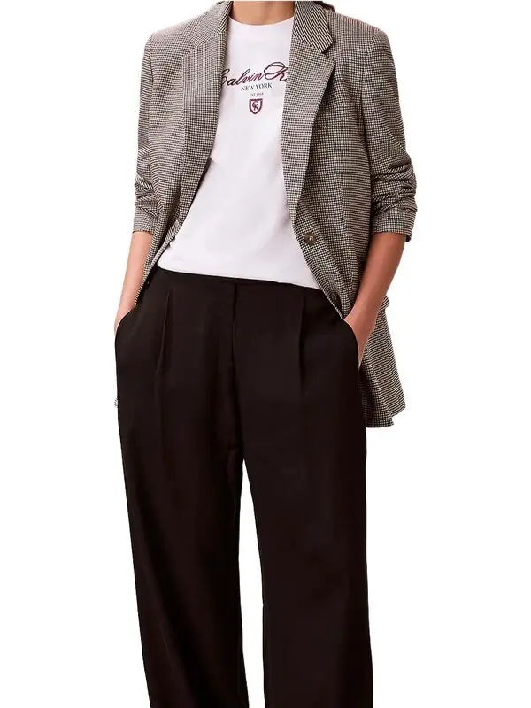 Calvin Klein Checked Notched Lapel Blazer - 19859 Csw25h_w0514_silvermoss