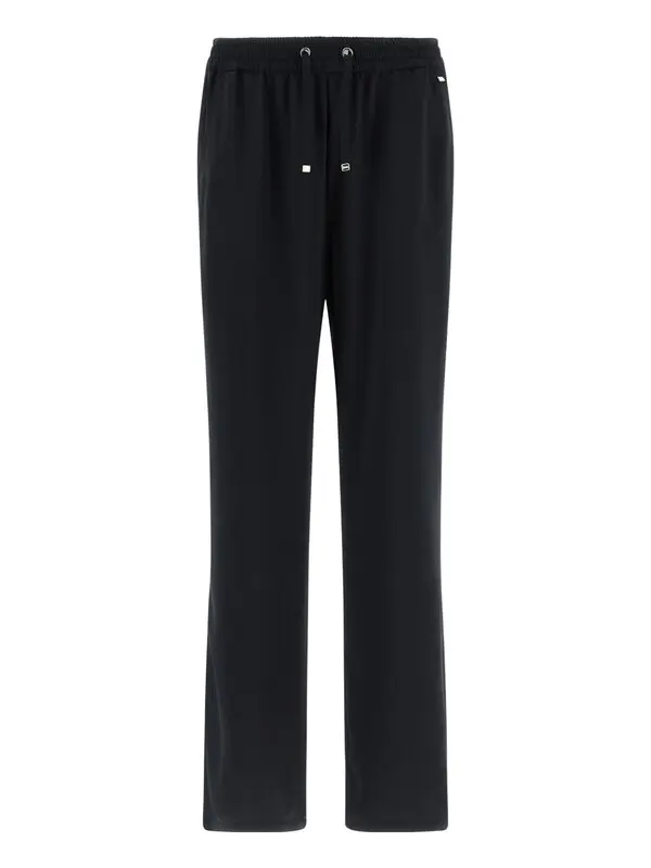 Herno Wide Leg Satin Trousers - Black