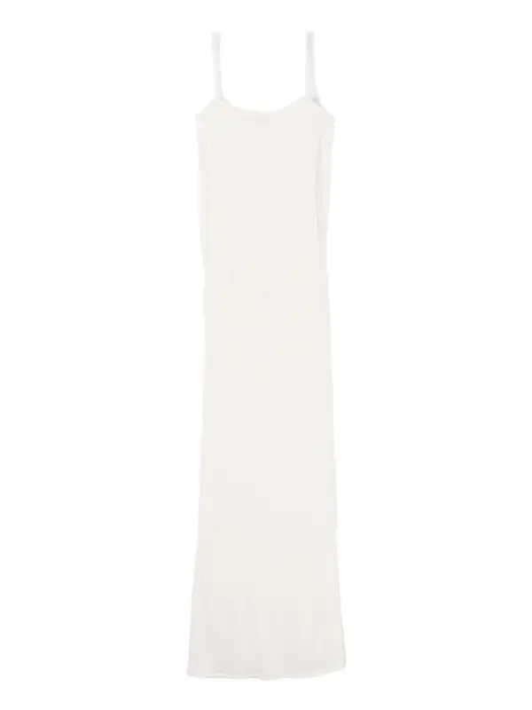 Jacquemus Plumetis Sleeveless Knitted Dress - White