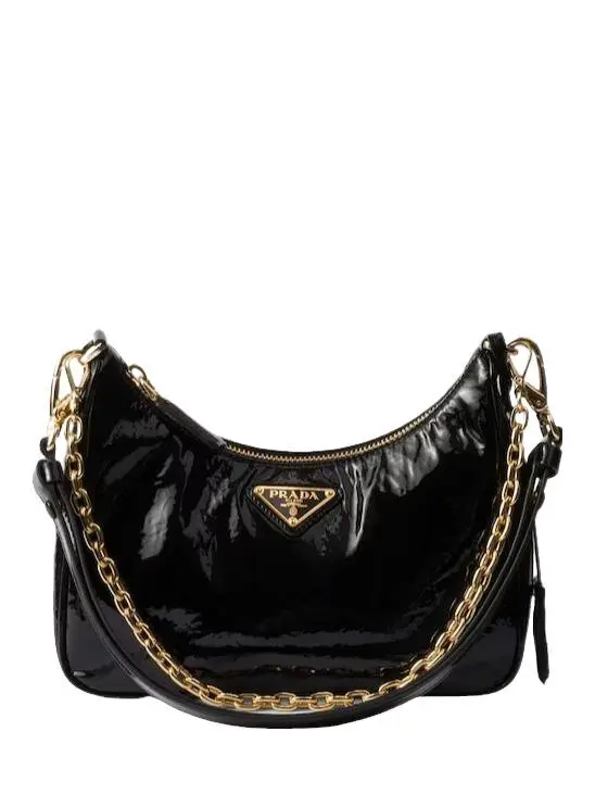 Prada Re-edition Mini Handbag With Chain Strap - Black