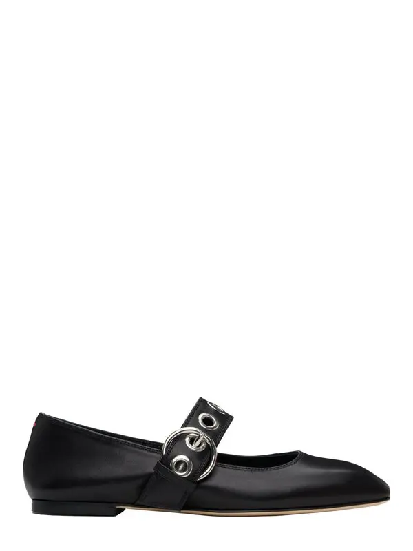 AeydĒ Uma Eyelet Ballerina Flats - Black