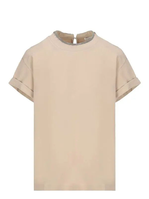Brunello Cucinelli Embellished Crewneck T-shirt - Nude