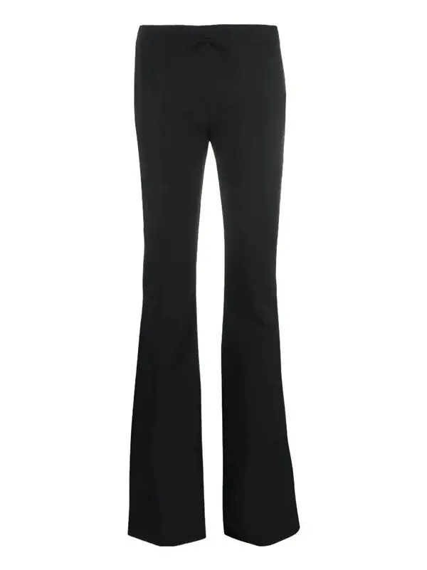 Blumarine Bow-detailed Scallop Edge Flared Trousers - Black