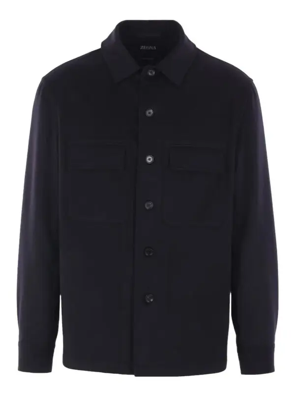 Zegna Alba Overshirt In Oasi Cashmere - Black