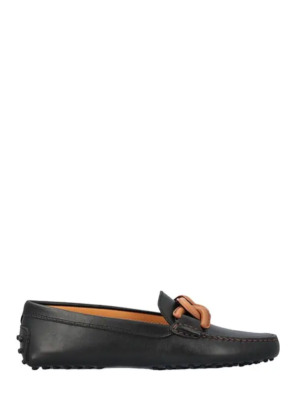 TOD'S Leather Slip-on Loafers With Horsebit Detailing - Black