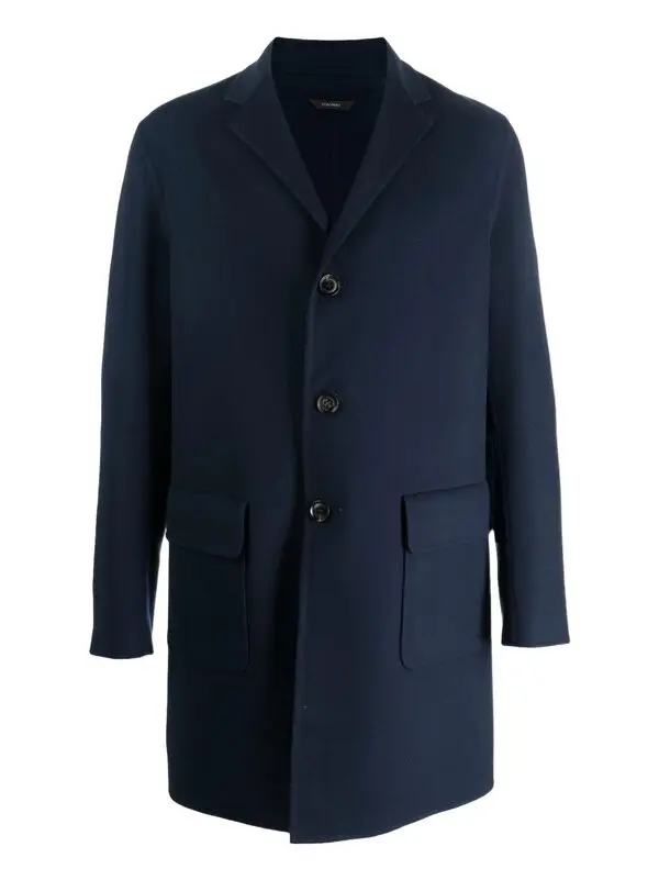 Colombo Notched-lapel Single-breasted Coat - Black