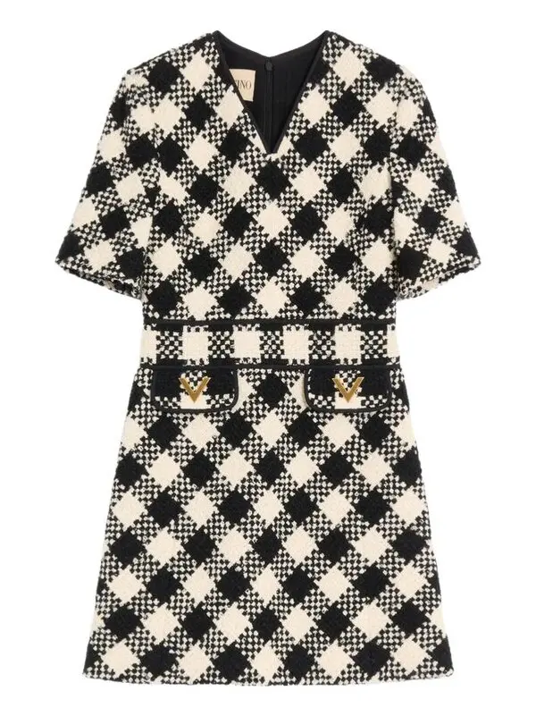 Valentino Garavani Damier Tweed Dress - Black