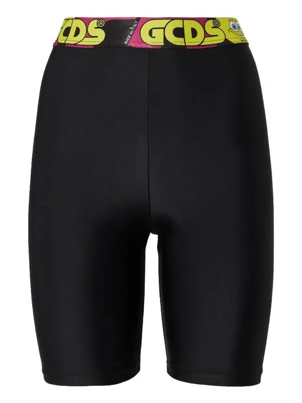 Gcds X Spongebob Logo Waistband Bike Shorts - Black