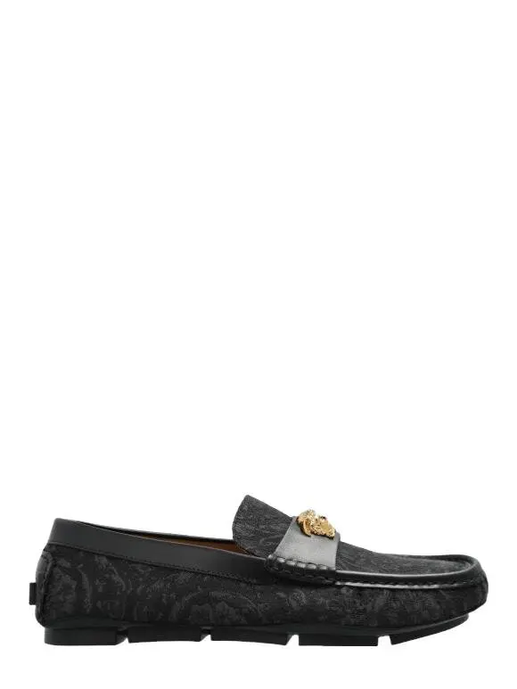 Versace Medusa Plaque Slip-on Loafers - Black
