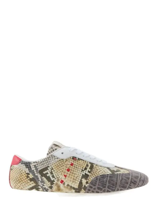 Marni Embossed Lace-up Sneakers - Nude