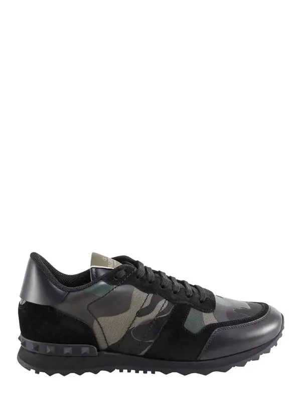 Valentino Garavani Rockrunner Camouflage Lace-up Sneakers - Black