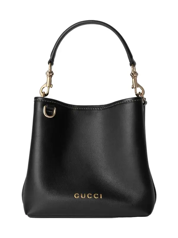 Gucci Gg Emblem Mini Bucket Bag - Black